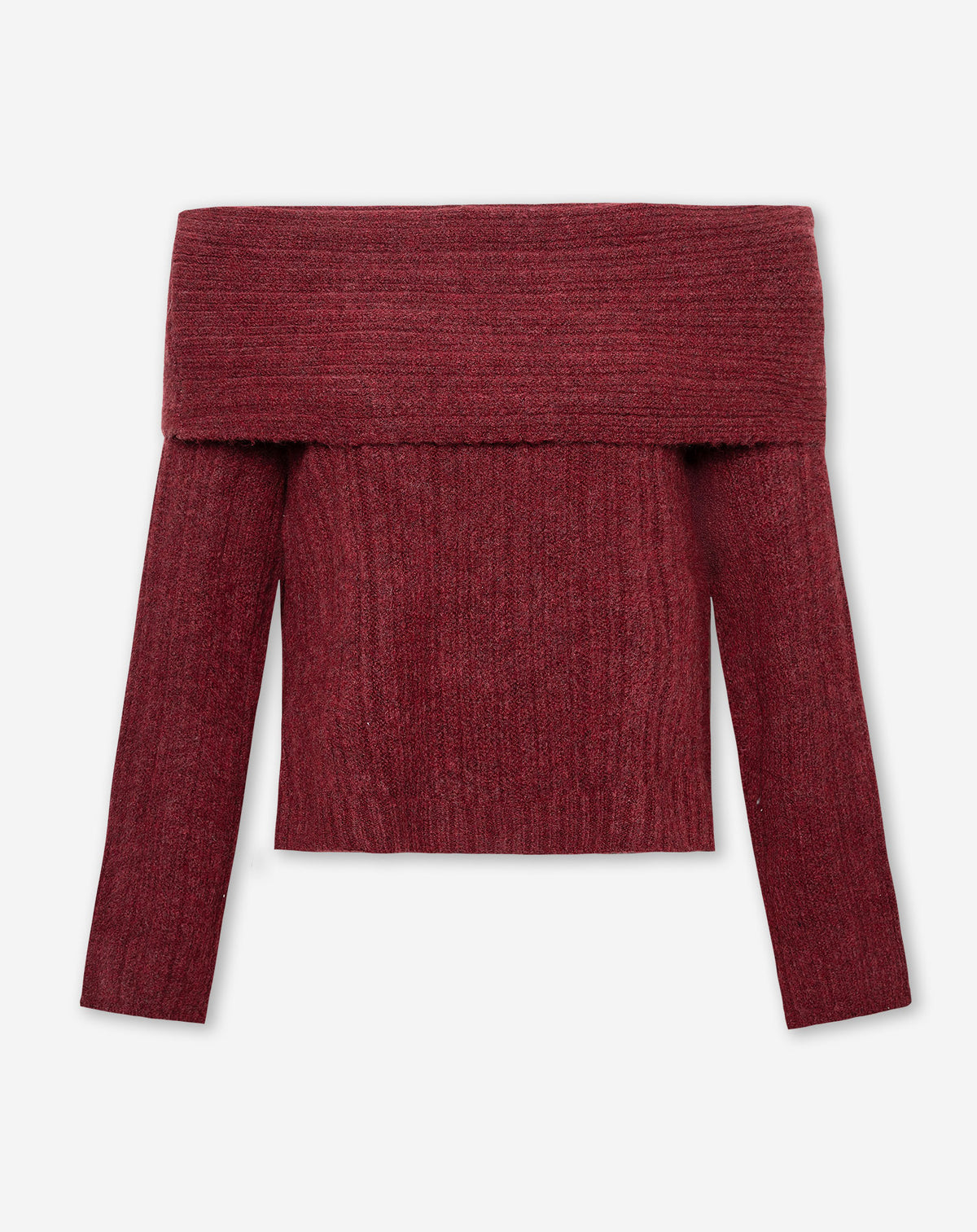 YARA OFF SHOULDER KNIT BURGUNDY | Most Wanted