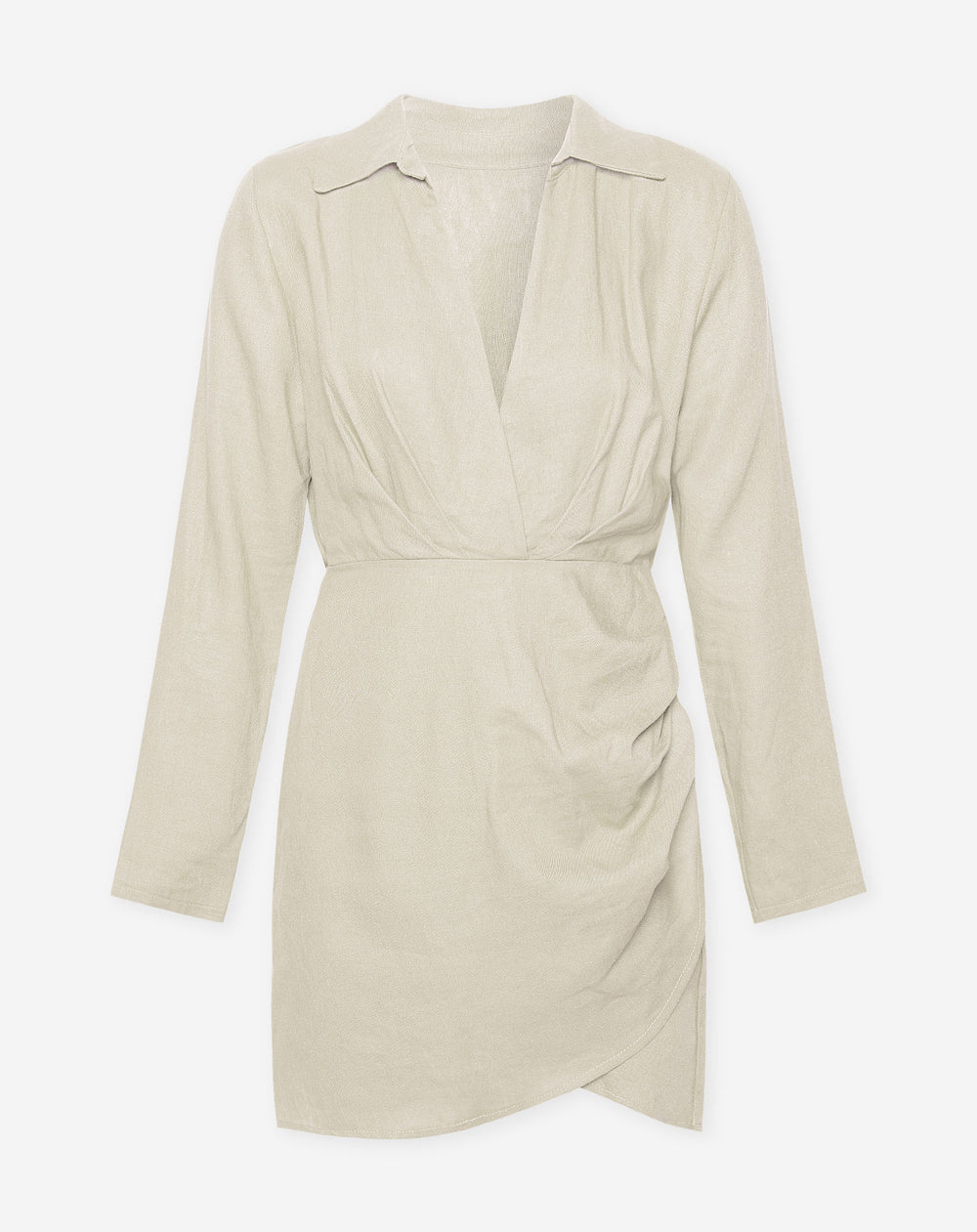 XELLY LINEN DRESS BEIGE | Most Wanted