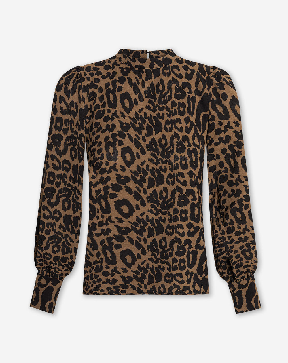 JULIE LEOPARD LONG SLEEVE TOP ZWART | Most Wanted