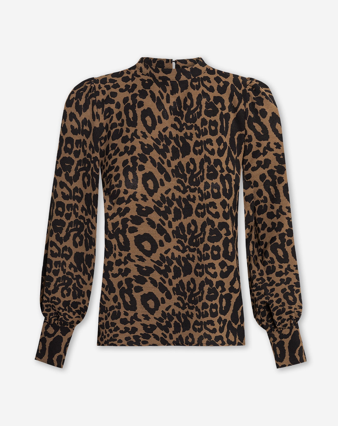 JULIE LEOPARD LONG SLEEVE TOP ZWART | Most Wanted