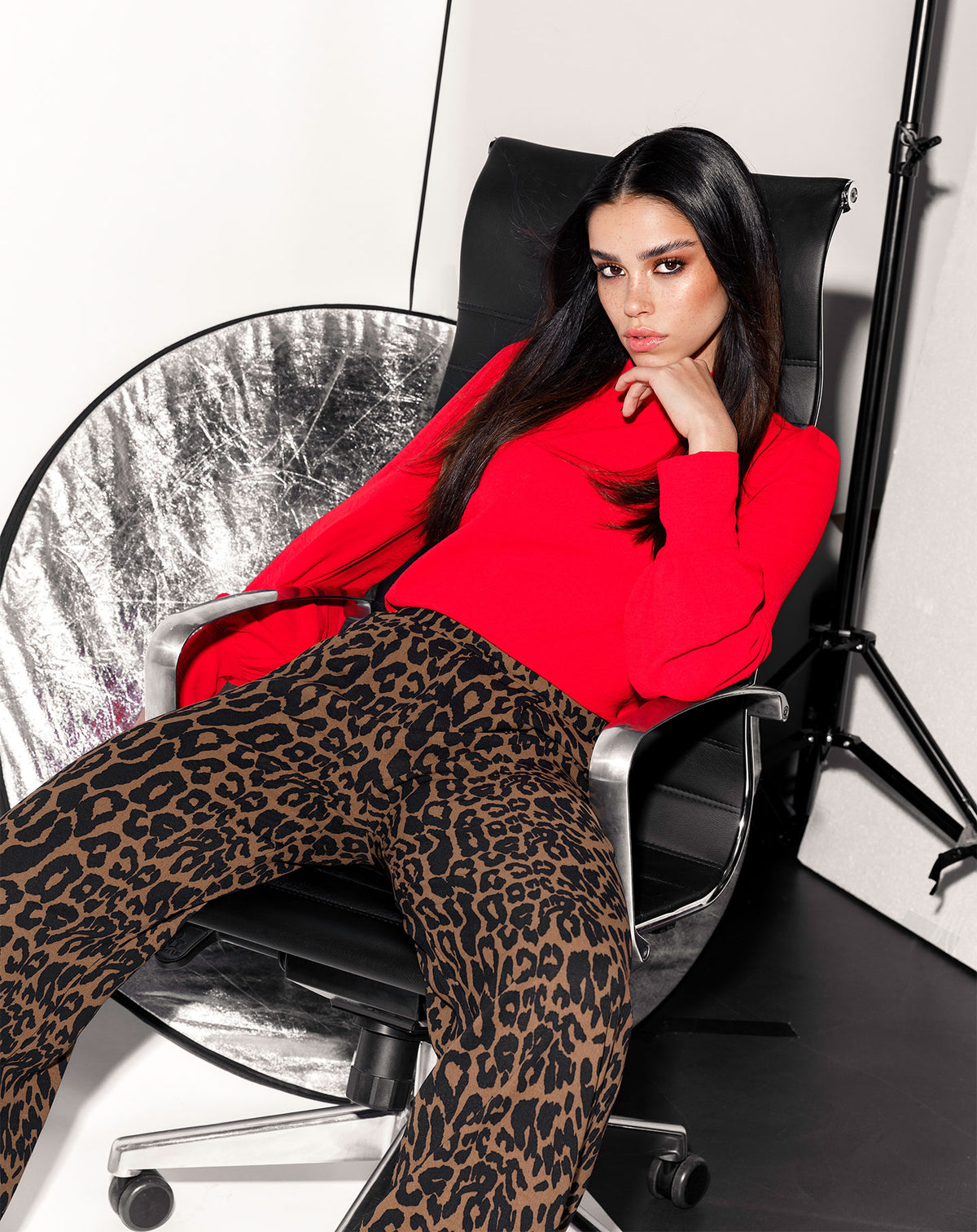 JULIE LEOPARD PANTALON ZWART | Most Wanted