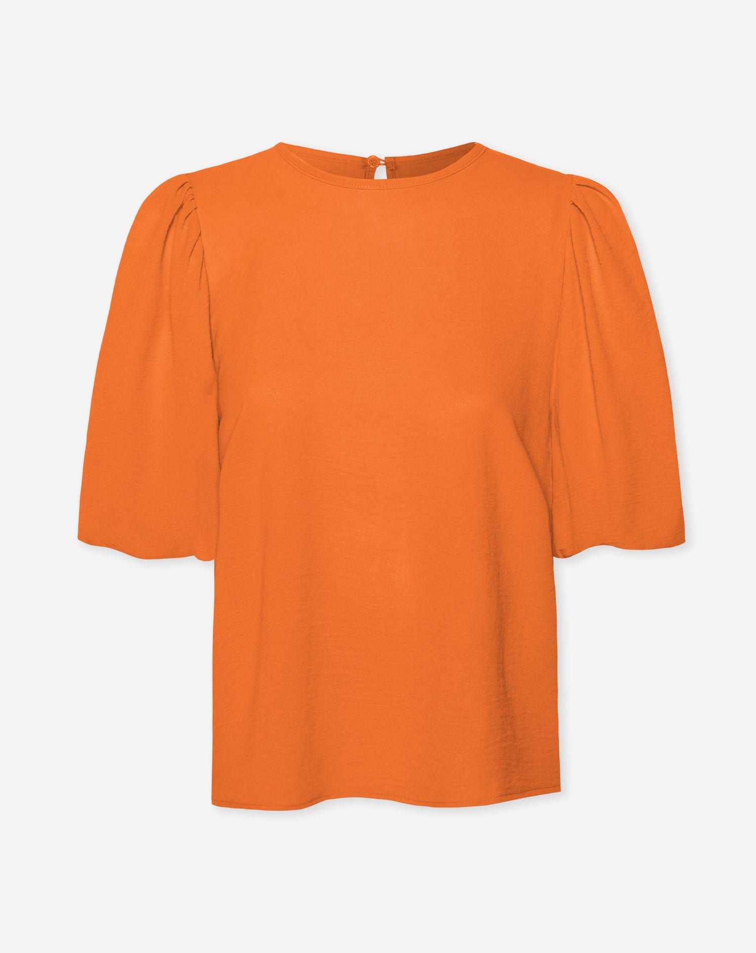 JULIE PUFF SLEEVE TOP ORANJE | Most Wanted