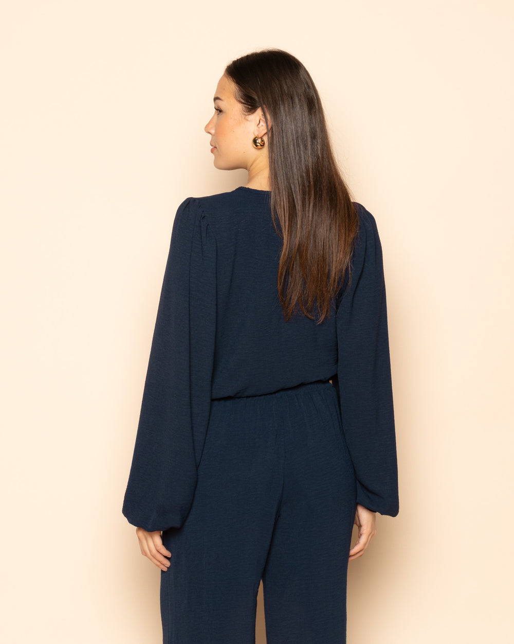 JULIE PUFF LONG SLEEVE TOP MARINEBLAUW | Most Wanted