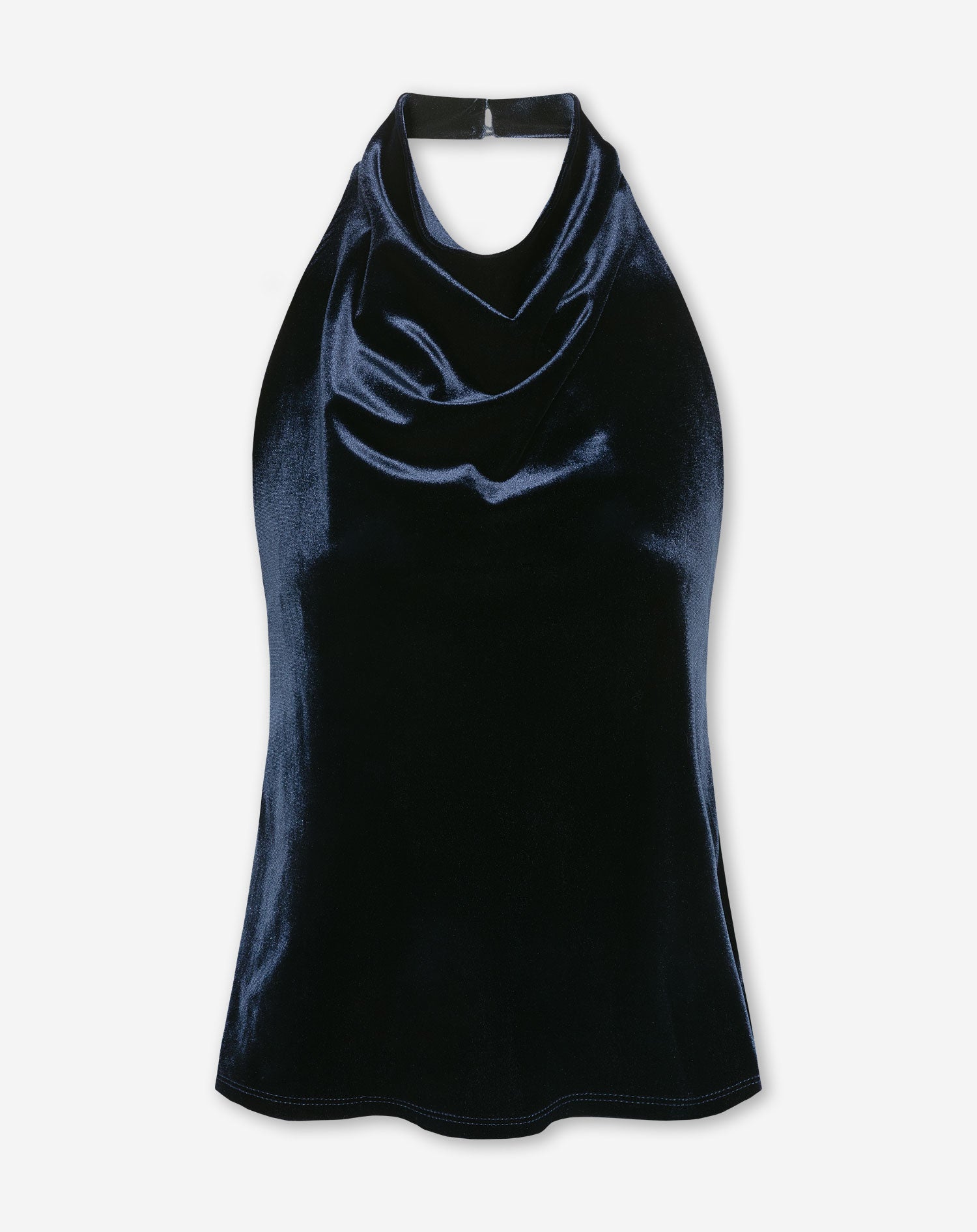 JULIE VELVET HALTER TOP MARINEBLAUW | Most Wanted