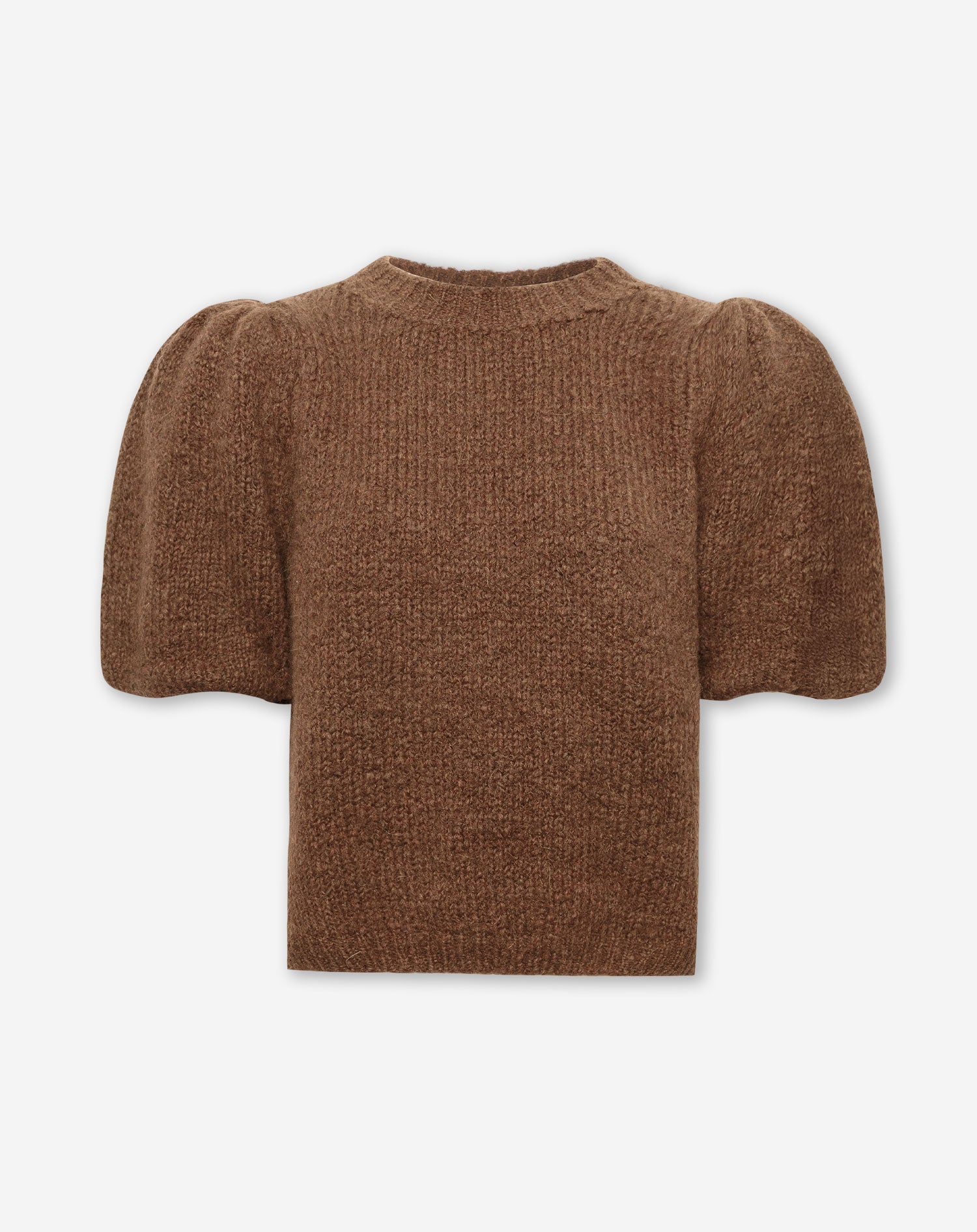 DANI PUFF SLEEVE KNIT LIGHT BROWN | Most Wanted
