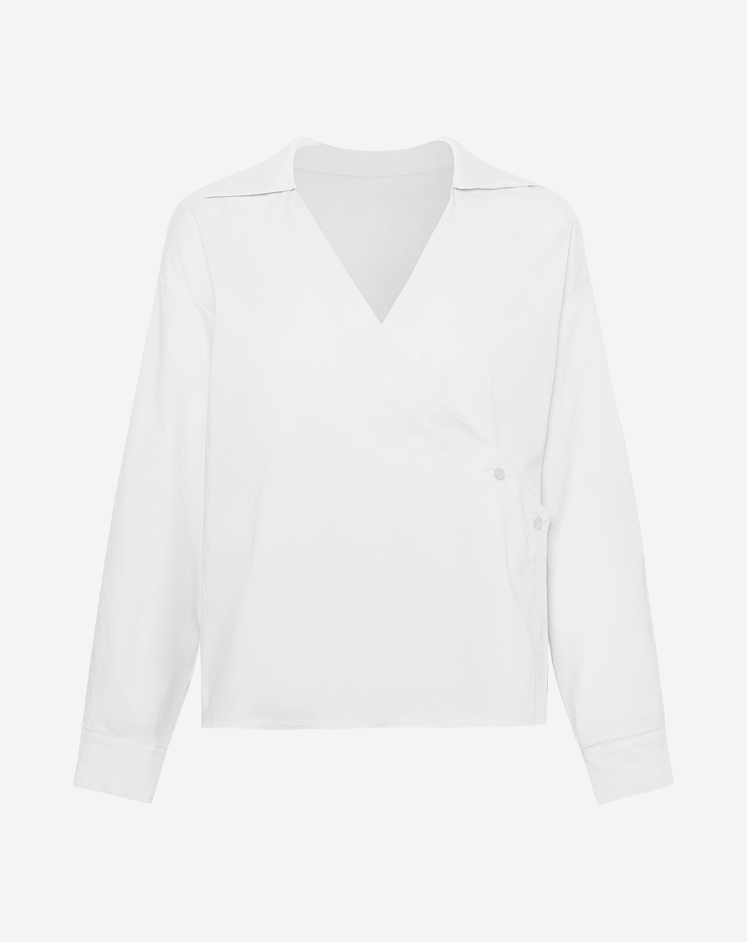MIKKI POPLIN WRAP BLOUSE CRÈME | Most Wanted