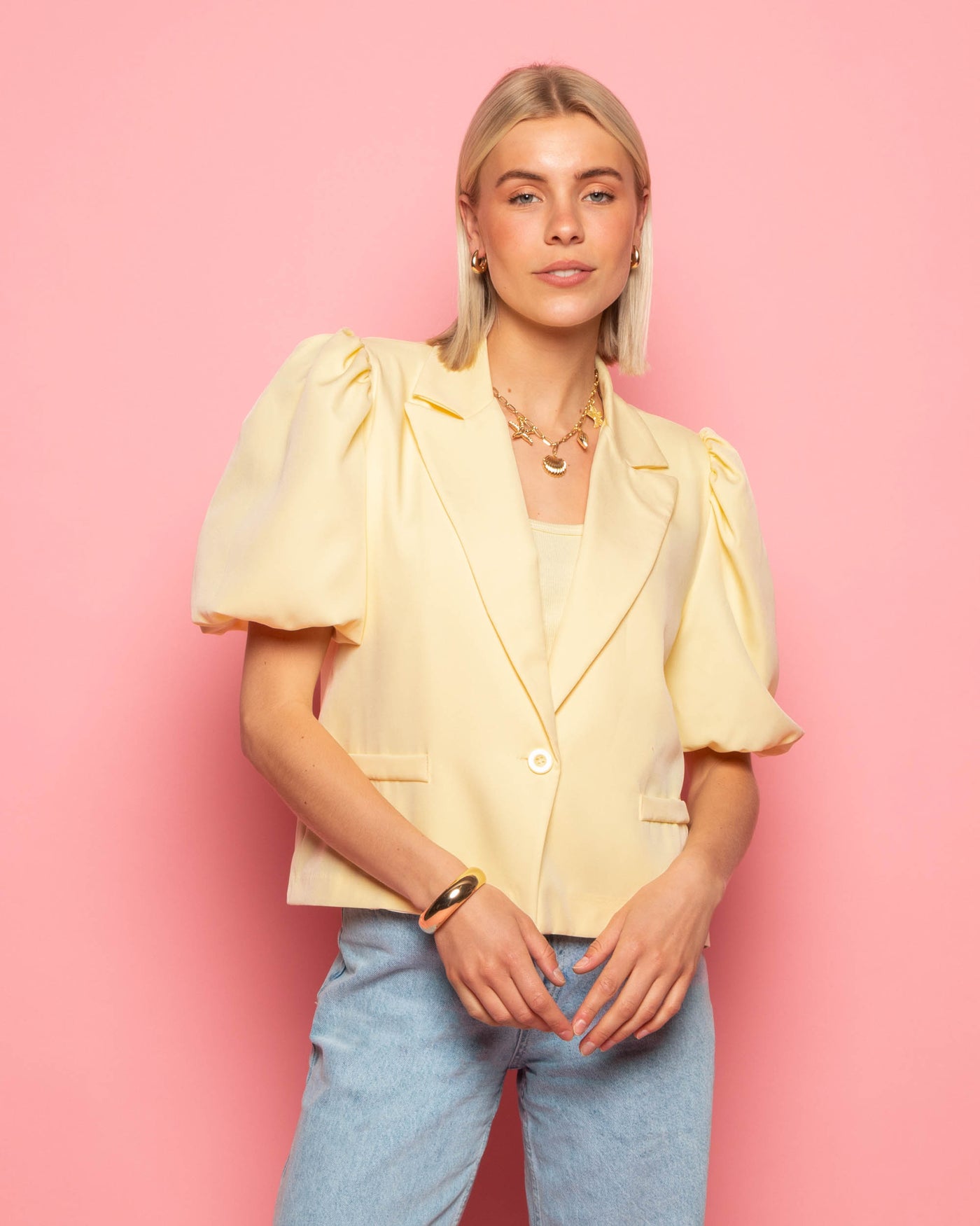 LIZZY PUFF SLEEVE BLAZER BOTERGEEL | Most Wanted