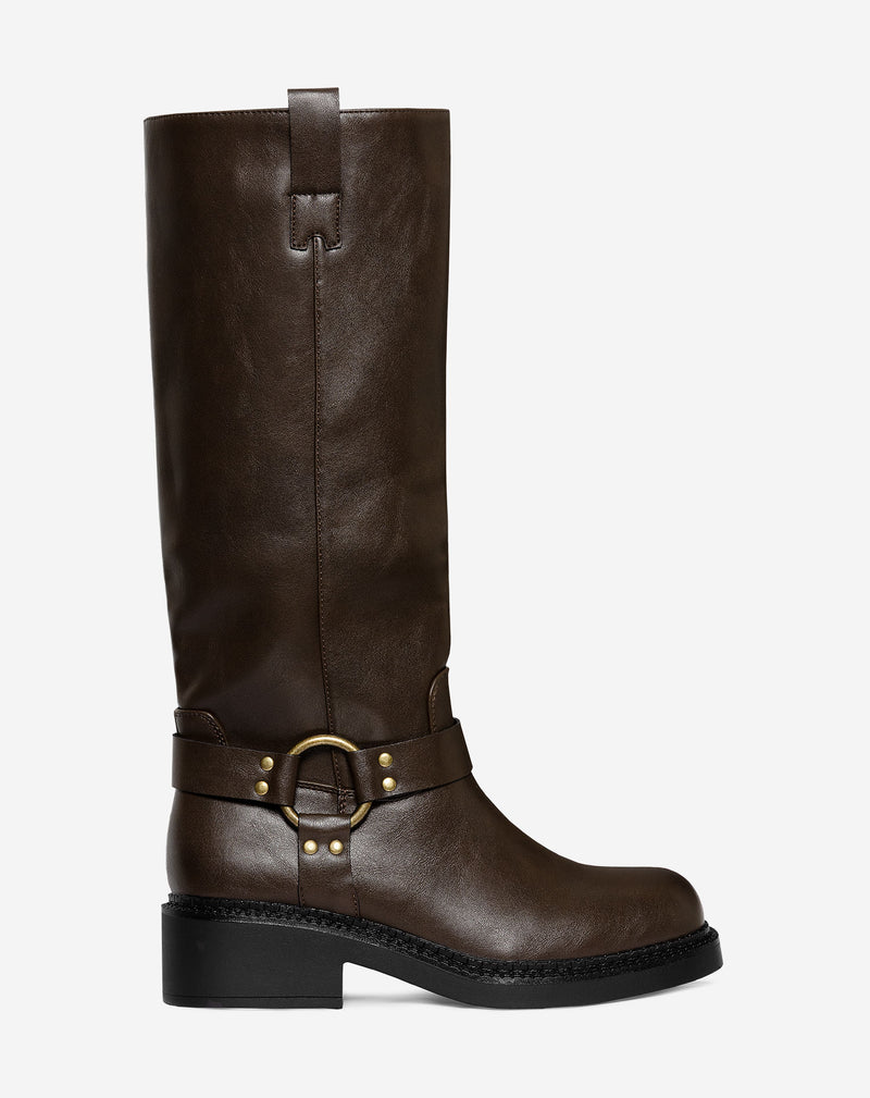 FAUX LEATHER BIKER BOOTS BRUIN | Most Wanted