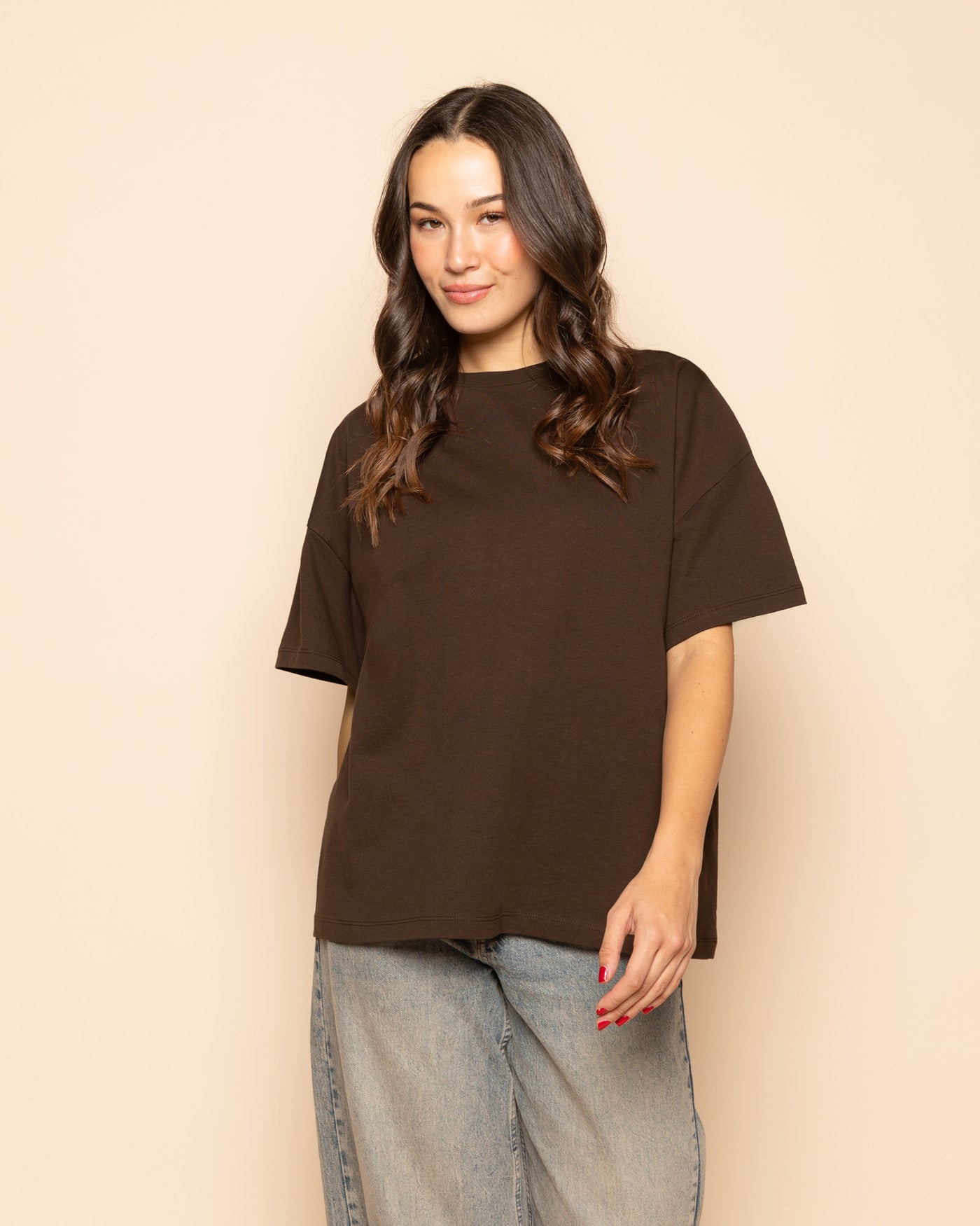 BASIC OVERSIZED T-SHIRT BRUIN | Most Wanted