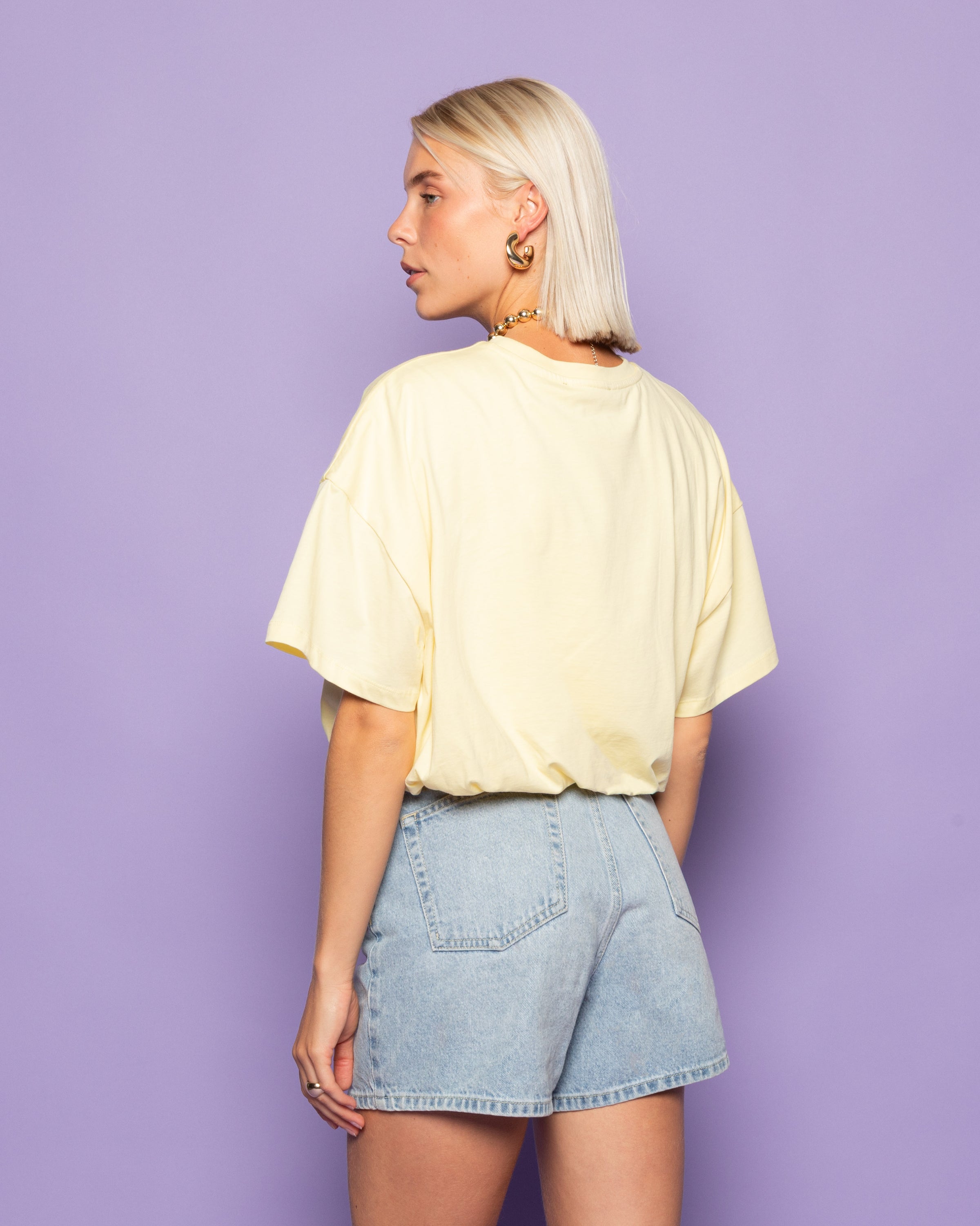 CROPPED BUBBLE HEM T-SHIRT BOTERGEEL | Most Wanted