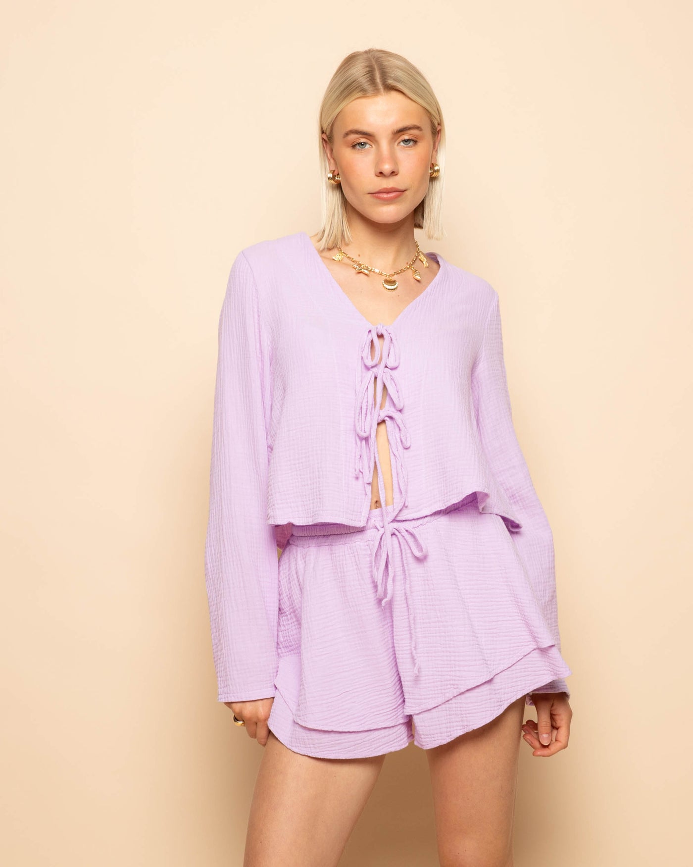 TARA MOUSSELINE TOP LILA | Most Wanted
