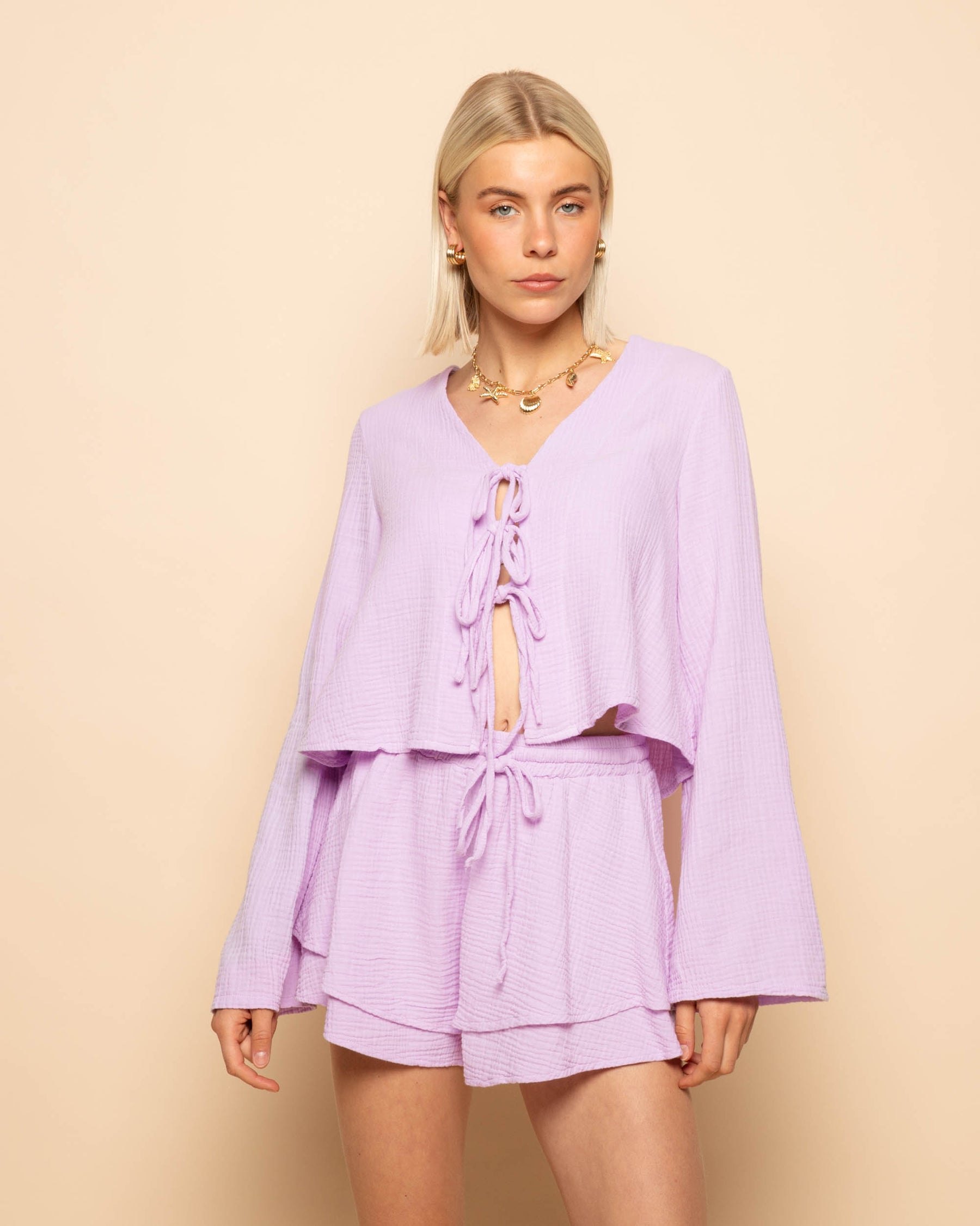 TARA MOUSSELINE TOP LILA | Most Wanted